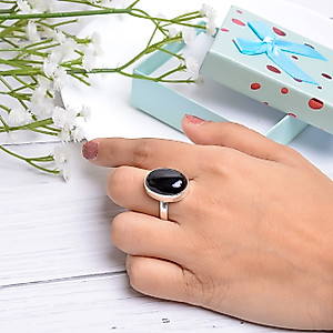 Black Onyx Gemstone 925 Sterling Silver Rings/Wedding Rings/Engagement Rings/Gemstone Rings (9)