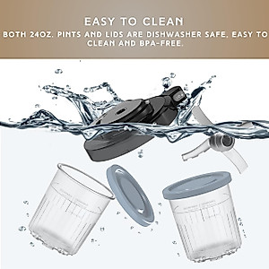 24OZ Ninja Creami Pints and Lids - 4 Pack Ninja Creami Containers, Ninja Creami Deluxe Pints, XL Creami Pint Containers Compatible with Ninja Creami Deluxe 11-in-1 NC500 & NC501 Series Ice Cream Maker