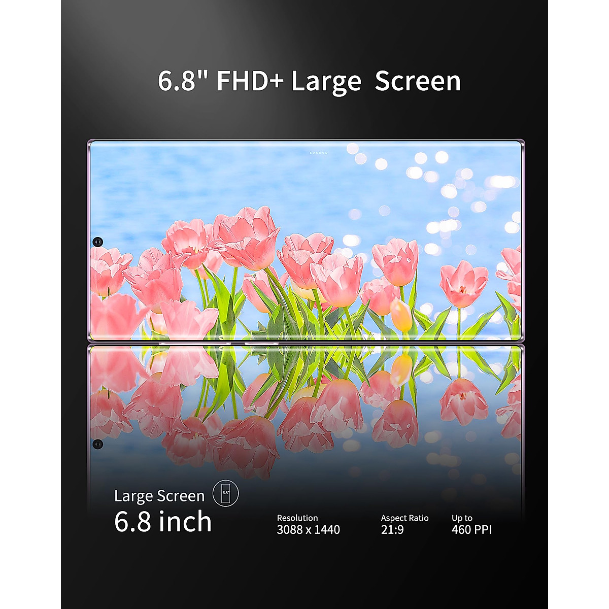 Echoamo 5G Unlocked Cell Phones, 6G+256GB Dual Sim Mobile Phone, C23 Smartphone Unlocked, 6.8 inch Screen Android Phone 48+108MP, 6800mAh,Fingerprint Lock&Face ID (Green)