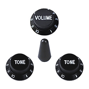 Yootones Guitar Pickup Cover Volume Single Coil Tone Knobs Selector Switch Tip Compatible with Stratocaster Strat Electric Fender Guitar Pickup (Black)