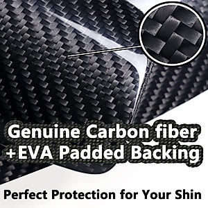 Carbon Fiber Soccer Shin Guards, with Portable Carrying Case, Super Strong, Ultra Light, Shock Resistance, Air Permeability, Suitable for Adult, Youth, Kid, Effective Protection