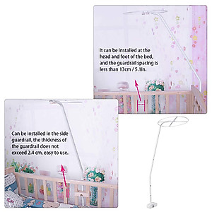 Mosquito Net Holder,Mosquito Net Stand Holder Set Adjustable Clip-On Crib Canopy Holder Rack Mosquito Net Accessories
