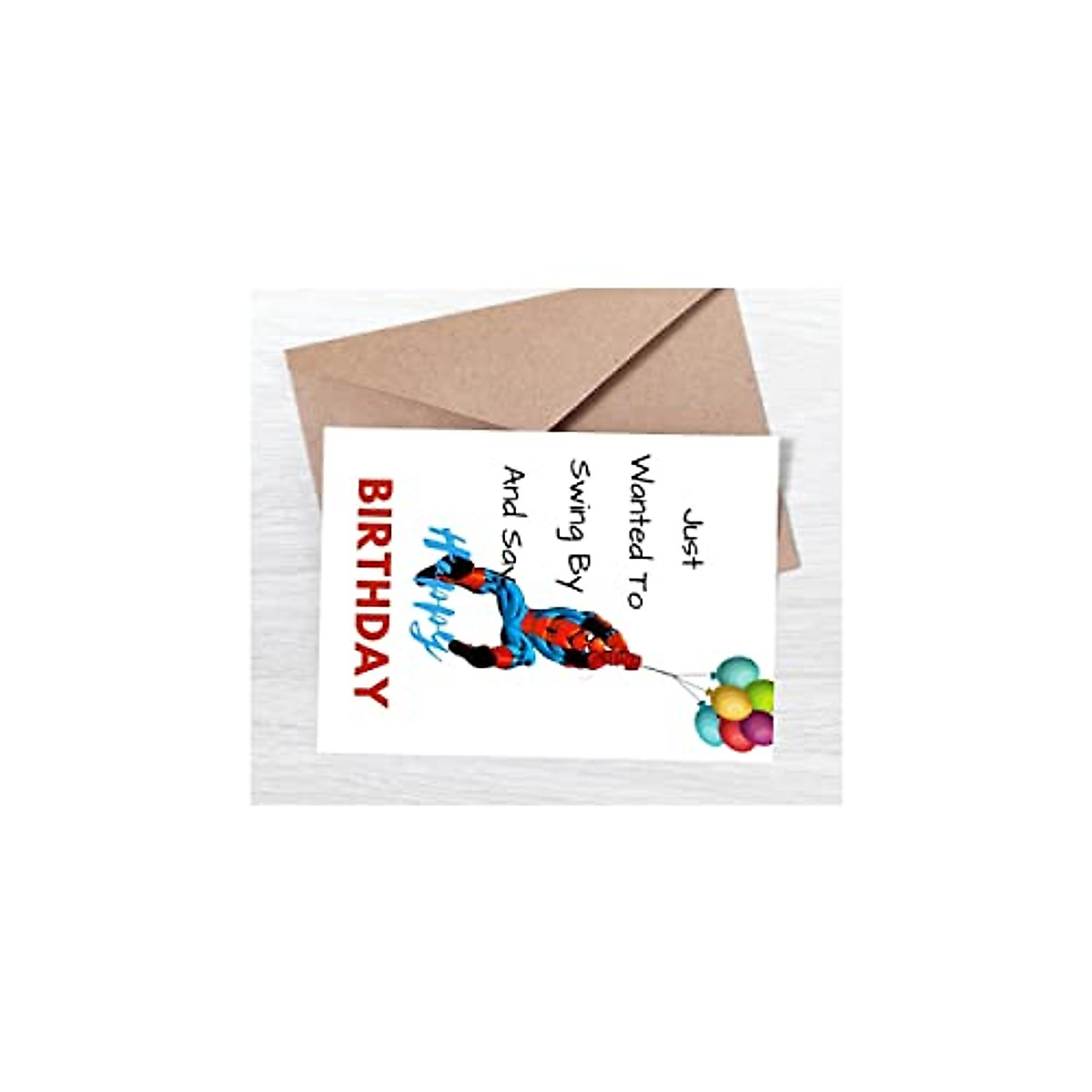 "Spiderman Inspired “Just Wanna Swing By and Say Happy Birthday”, Birthday Card, Super Hero Card, Card For Him, Card For Her, Handmade Card