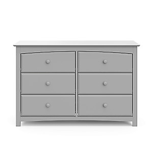 Storkcraft Kenton 6 Drawer Universal Dresser (Pebble Gray) – Dresser For Kids Bedroom, Nursery Dresser Organizer, Chest Of Drawers For Bedroom With 6 Drawers, Universal Design For Children’s Bedroom
