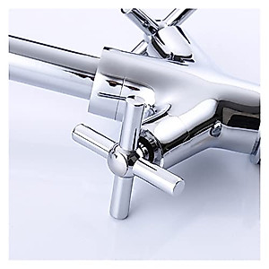 PLKXSEYUJ Kitchen revolving Sink Faucet Bathroom Basin Single Hole Double Handle Deck Mounted Faucet Bathtub Cold and hot Water Mixing