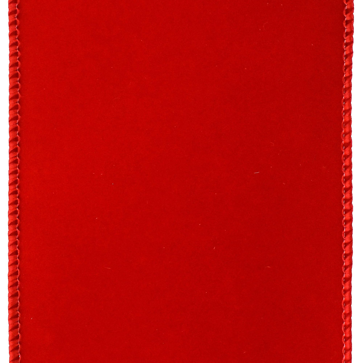 Homeford Velvet Christmas Ribbon Wired Edge, 4-Inch, 50-Yard, Red