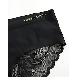 Vince Camuto Women's Underwear ? Seamless Lace Hipster Briefs (3 Pack), Size Medium, Black/Black/Black