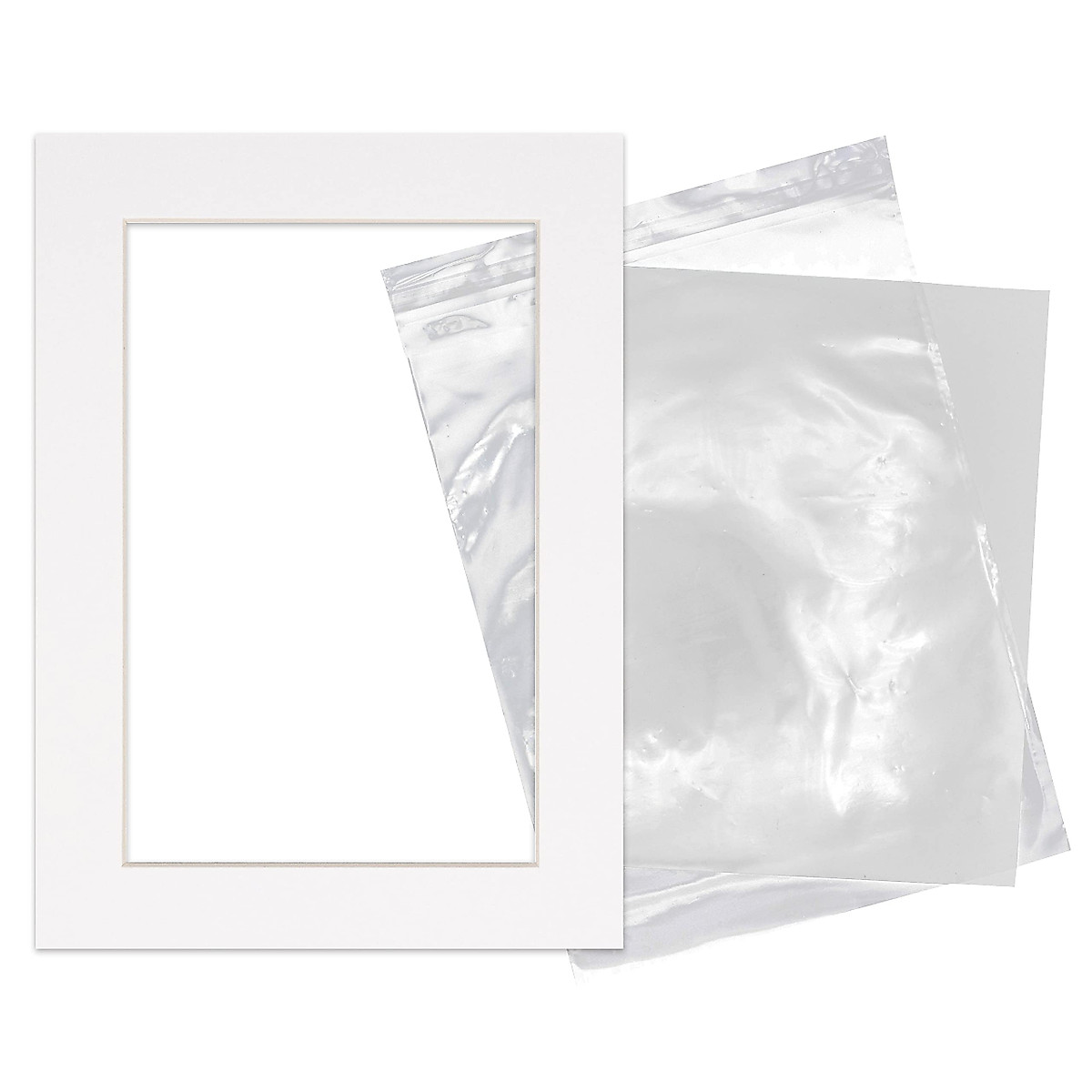 13x19 Matboard for 18x24 Frame - Acid-Free Show Kit with Backing Board, and Clear Bags White 13x19 Photo Matte Made to Fit a 18x24 Picture Frame Matboard for Framing, Pack of 1 Mat