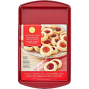 Wilton Christmas Red Non-Stick Large Baking Sheet or Cookie Pan, 17.2 x 11.5-Inch