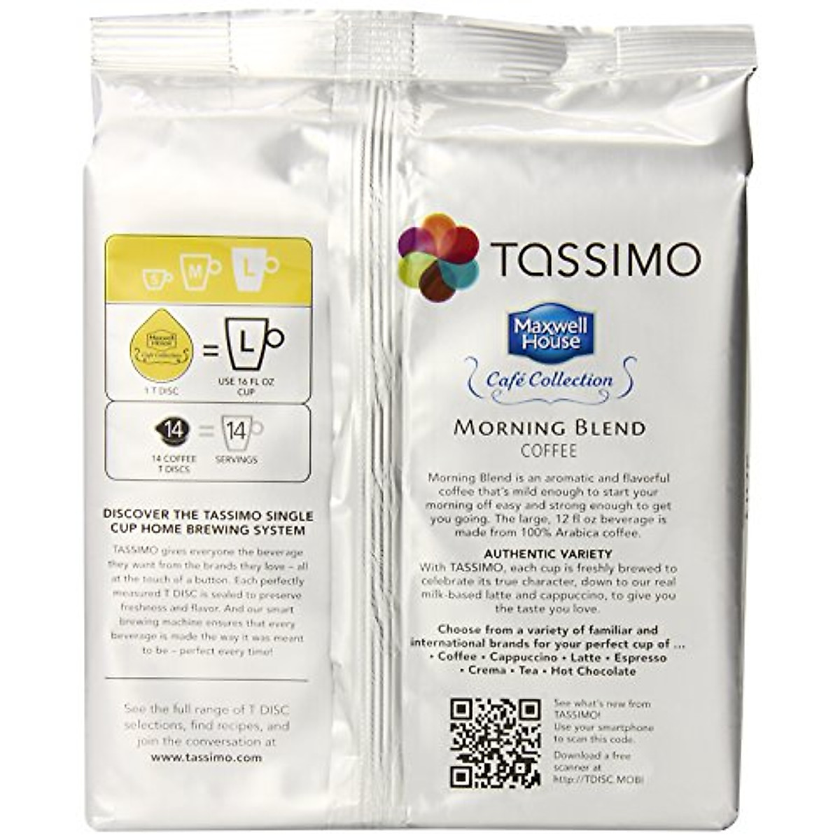 Tassimo Maxwell House Cafe Collection Mild Morning Blend Coffee 14-Count (Pack of 2)