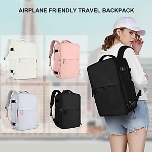 coowoz Travel Backpack For Women Men Airline Approved,Black Carry On Backpack,Large Hiking Waterproof Outdoor Sports Rucksack Casual Daypack Fit 15.6 Inch Laptop Backpack for College