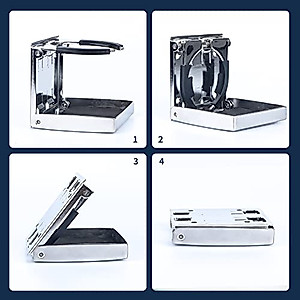 Adjustable Fold-up Cup(Mug) Drink Holders Marine Grade Stainless Steel for Marine/Boat/Yacht/Truck/RV