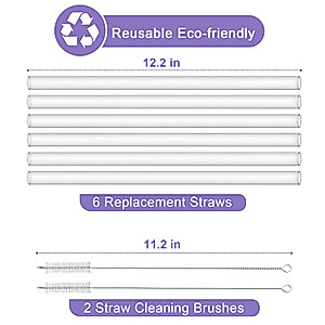 2 Pack Stanley Lid Replacement 40 oz Tumbler with Handle for Stanley Cup 2.0 Version - 6 Pcs Extra Long Reusable Straws & H2.0 Silicone Spill Proof Stopper - Spill Resistant Covers 3 Set (blue)