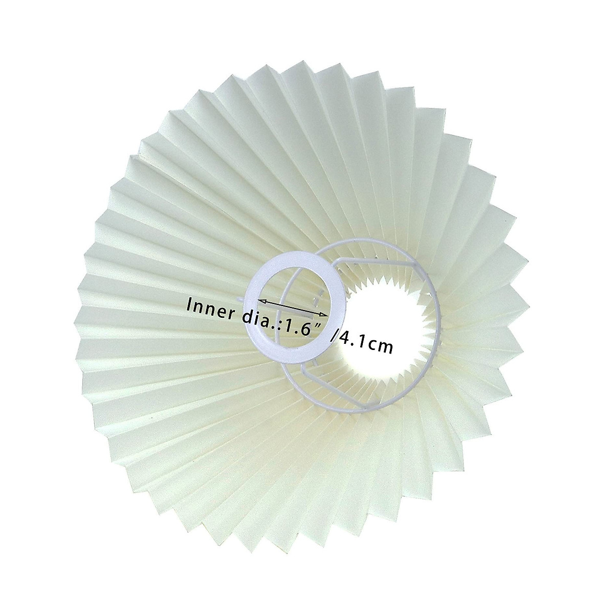 Tighall E27 Fabric Lampshade Cloth Lamp Shade Pleated Light Cover Bedside Desktop Lamp Cover Chandelier Protector for Pendant Light Decor (Beige)