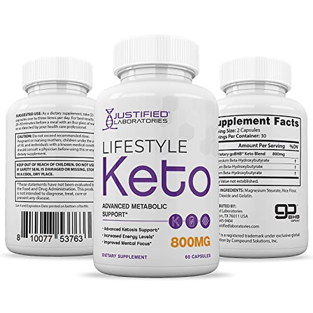 (3 Pack) Lifestyle Keto Pills 800MG Includes Patented goBHB® Exogenous Ketones Advanced Ketosis Support for Men Women 180 Capsules
