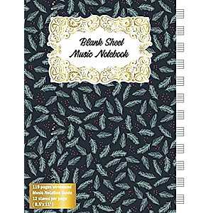 Standard Wirebound Manuscript Paper Notebook: blank sheet music paper for guitar/Music Manuscript Paper / Staff Paper / Musicians Notebook [ Book ... (Composition Books - Music Manuscript Paper)