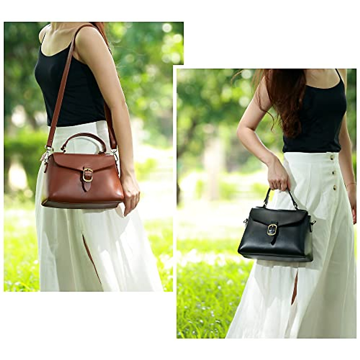 Vintage Vegan Leather Flap Top Handle Bag For Women Light Brown Camel Retro Satchel Casual Purse Simple Shoulder Classic Handbag