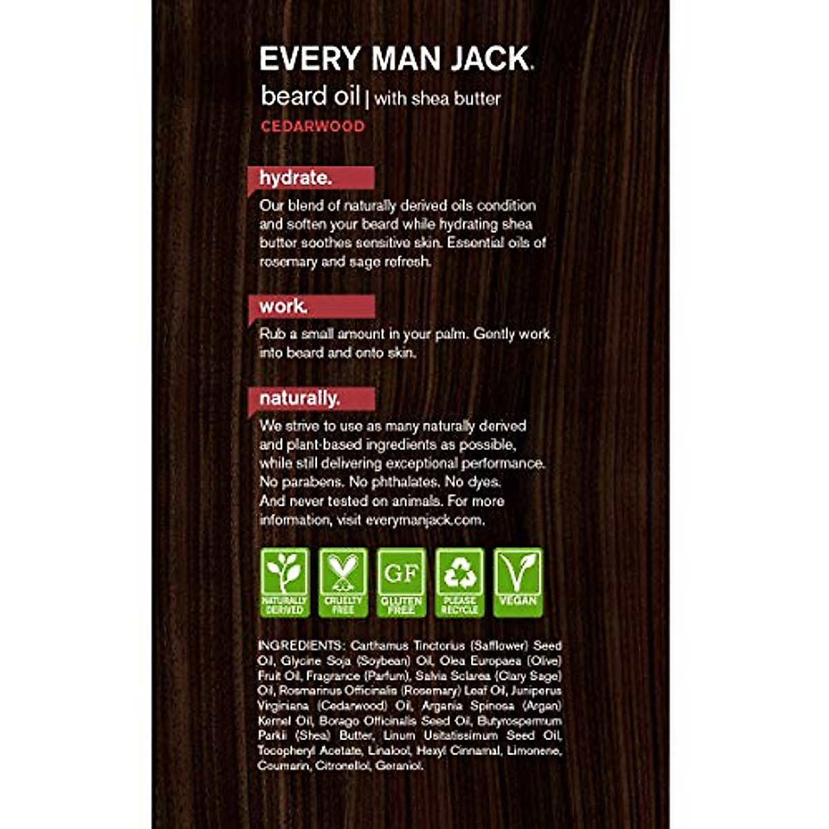 Every Man Jack Beard Oil, Cedarwood, 1.0-ounce
