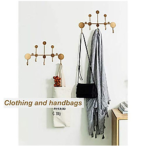 dedoot Coat Hooks Wall Mounted, Metal Coat Rack 5-Hook Gold Heavy Duty Entryway Hook for Clothes Hat Key Towel and Bag