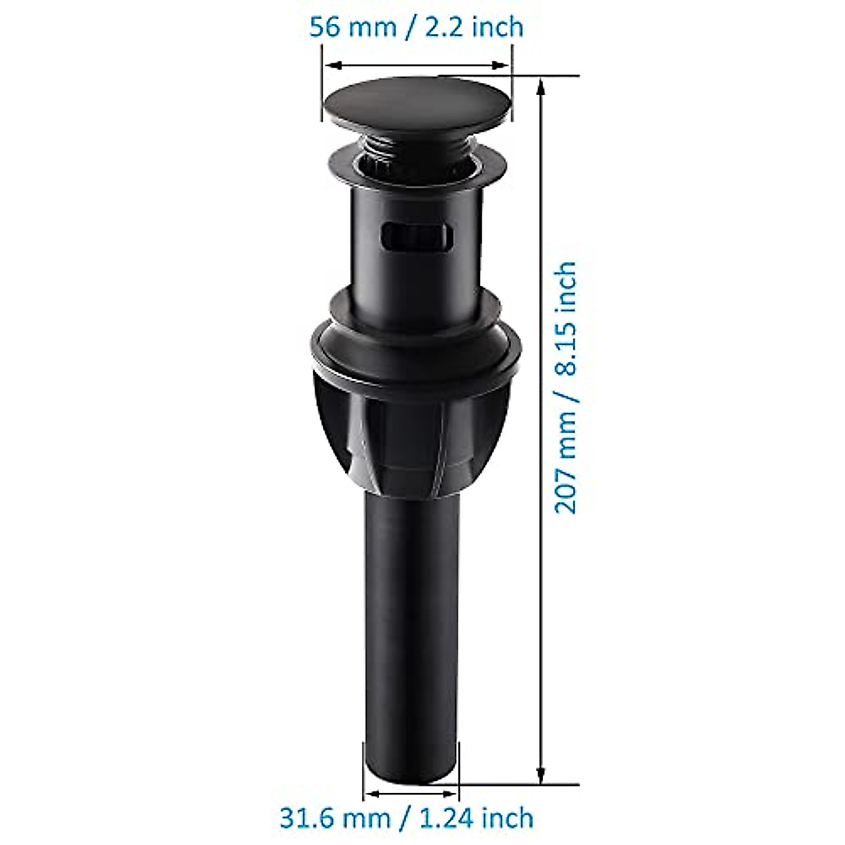 iFealClear 2 Pack Pop Up Bathroom Sink Drain Stopper with Overflow, Push and Seal Drain Stopper for Faucet Vessel, Anti-Explosion & Anti-Clogging pop up Plunger Sink Drain Assembly, Oil Rubbed Bronze
