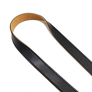RAUYIVANY Ukulele small guitar strap, three-layer leather strap, width 1 inch, adjustable length (21.6-29 inches), unisex small guitar, ukulele strap (black-brown)