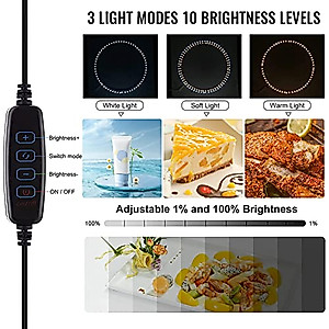 OBEST Photo Light Box Photography,16"x16" Photo Box with 160 LED Lights Three Color 3200-6500K Lights Dimmable and 12 Color Backgrounds Lightbox for Product Photography,Photo Background Shooting Tent