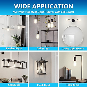 Ascher Vintage LED Edison Bulbs, 6W, Equivalent 60W, High Brightness Daylight White 4000K, ST58 Antique LED Filament Bulbs with 80+ CRI, E26 Medium Base, Non-Dimmable, Clear Glass, Pack of 6