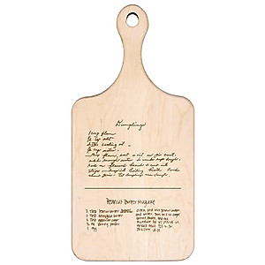 Personalized Handwritten Recipe Cutting Boards Custom Wooden Chopping Boards for Kitchen for Grandmother Kitchen Essentials Customized Chef Housewarming Presents (W/Handle Shape)