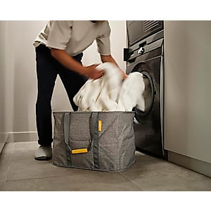 Joseph Joseph Hold-All Max Collapsible 55L Washing Laundry Basket Bag, Durable Fabric, Moisture Resistant, Grey