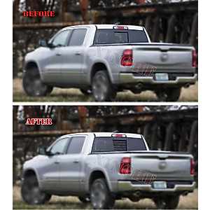 Xinghe for Toyot@ Tacoma 2005-2023, American Flag Decals for Truck Back Sliding Window, Matte Black USA Flag Decal for Truck Back Window, Waterproof Vinyl, Durable and Easy Remove Truck Decal