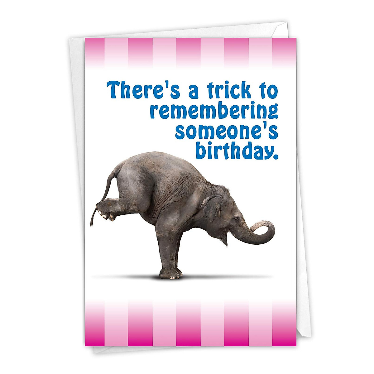 NobleWorks - Funny Happy Belated Birthday Card with Envelope - Congrats Greeting Card, Birthday Fun - Trick to Remembering C6353BDG