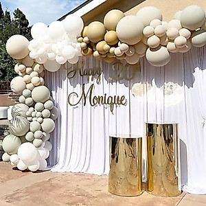 White Backdrop Curtains 5ft x 10ft Photo Photography Background Wrinkle Free Polyester Fabric 2 Panels Drapes for Parties Wedding Baby Shower Birthday Home Party Decor