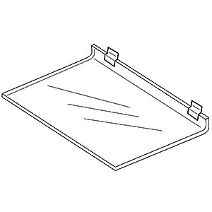 Retail Resource 94300 24" x 8" Slat Wall Shelf, Clear