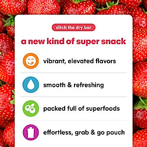 Noka Superfood Smoothie Pouches (Strawberry Pineapple) 4 Pack, with Plant Protein, Prebiotic Fiber & Flax Seed, Organic, Gluten Free, Vegan, Healthy Fruit Squeeze Snack Pack, 4.22oz Ea