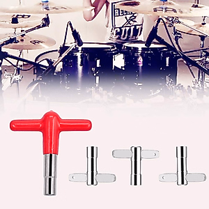 EASTROCK High Torque Drum Keys Pack of 4 with More Advanced Material Rubber And Plastic Handles Drum Key,Durable Tool Drum Torque Tuning Key With Hole(Red)