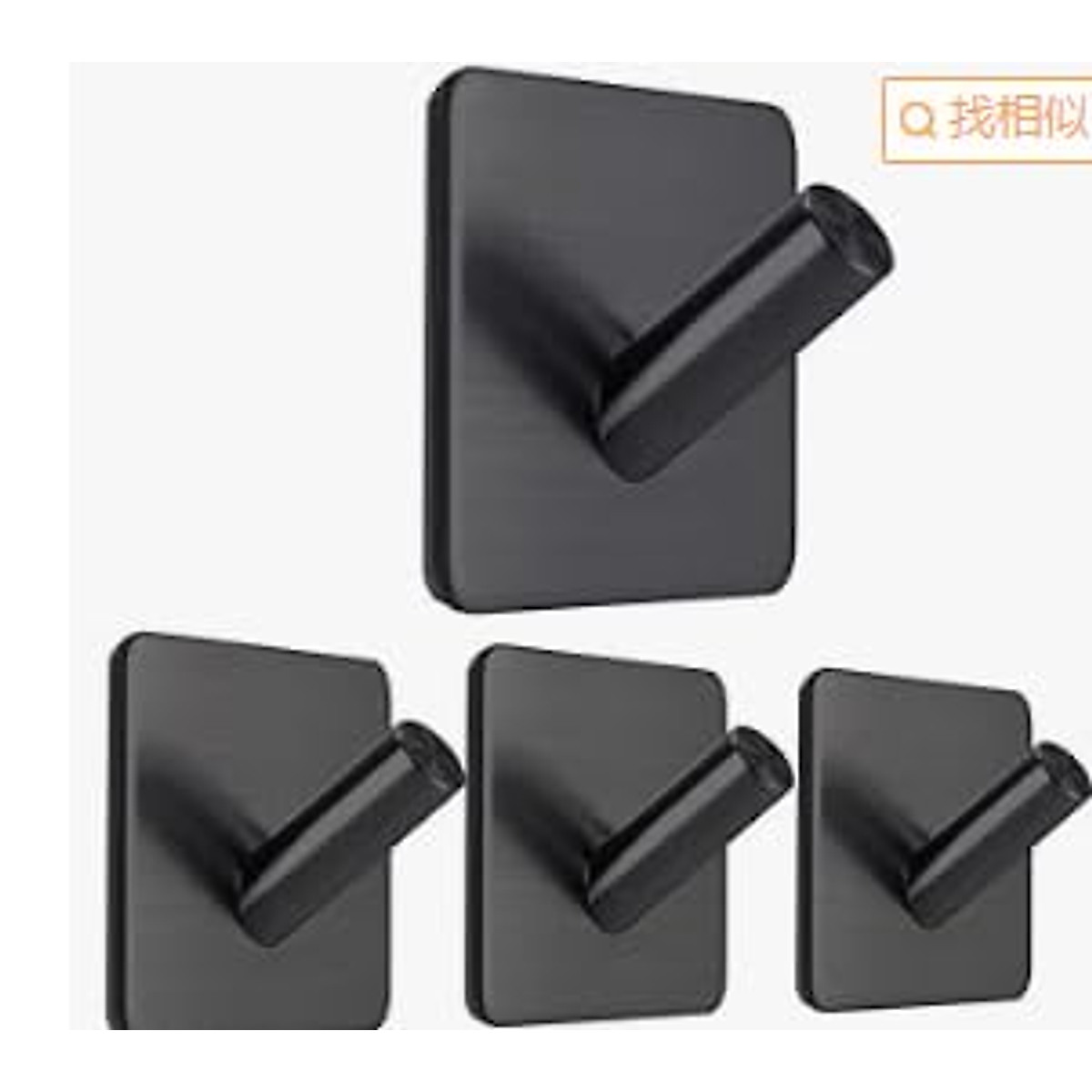 VESNIBA Towel Hooks Adhesive Bathroom Hooks Heavy Duty Towel Racks Holder Stick On Shower Hooks for Hanging Stainless Black Bathroom Kitchen Decorative Picture Hangers Rope (Black, One Size)