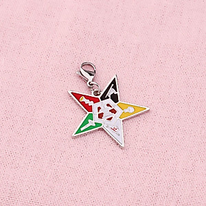 LQRI OES Gift The Eastern Star Gift OES Zipper Pull OES Sorority Jewelry Sorority Gift for Women Men (OES Star)