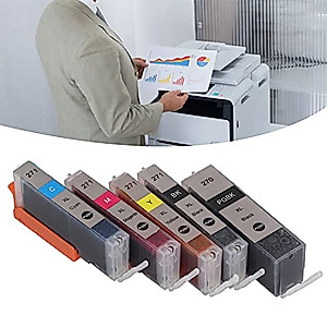 Hilitand Ink Cartridge 5 Color Printing Accessory Part Stable Printing Ink Cartridge for Printing Photos, Test Papers, Documents