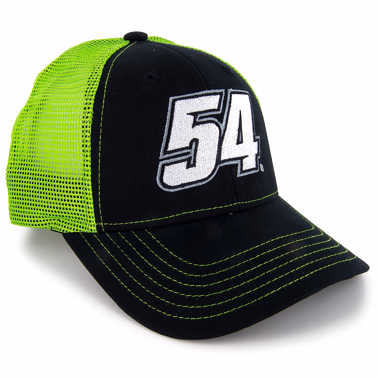 Checkered Flag Sports Ty Gibbs 2022 Colorblock #54 Mesh Hat Black/Green, Green / Black, One Size