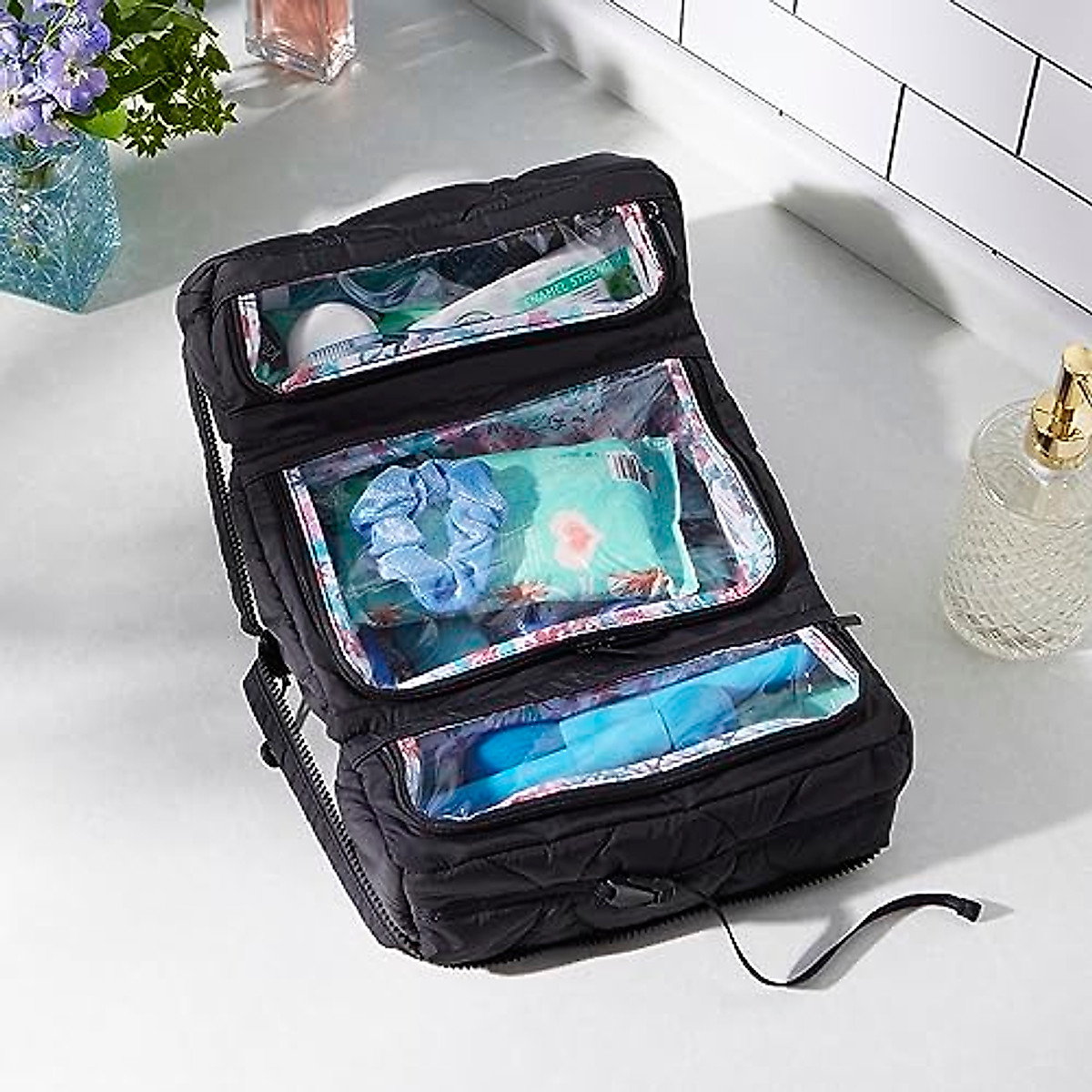 Vera Bradley Featherweight Hanging Organizer, Peacock Feather