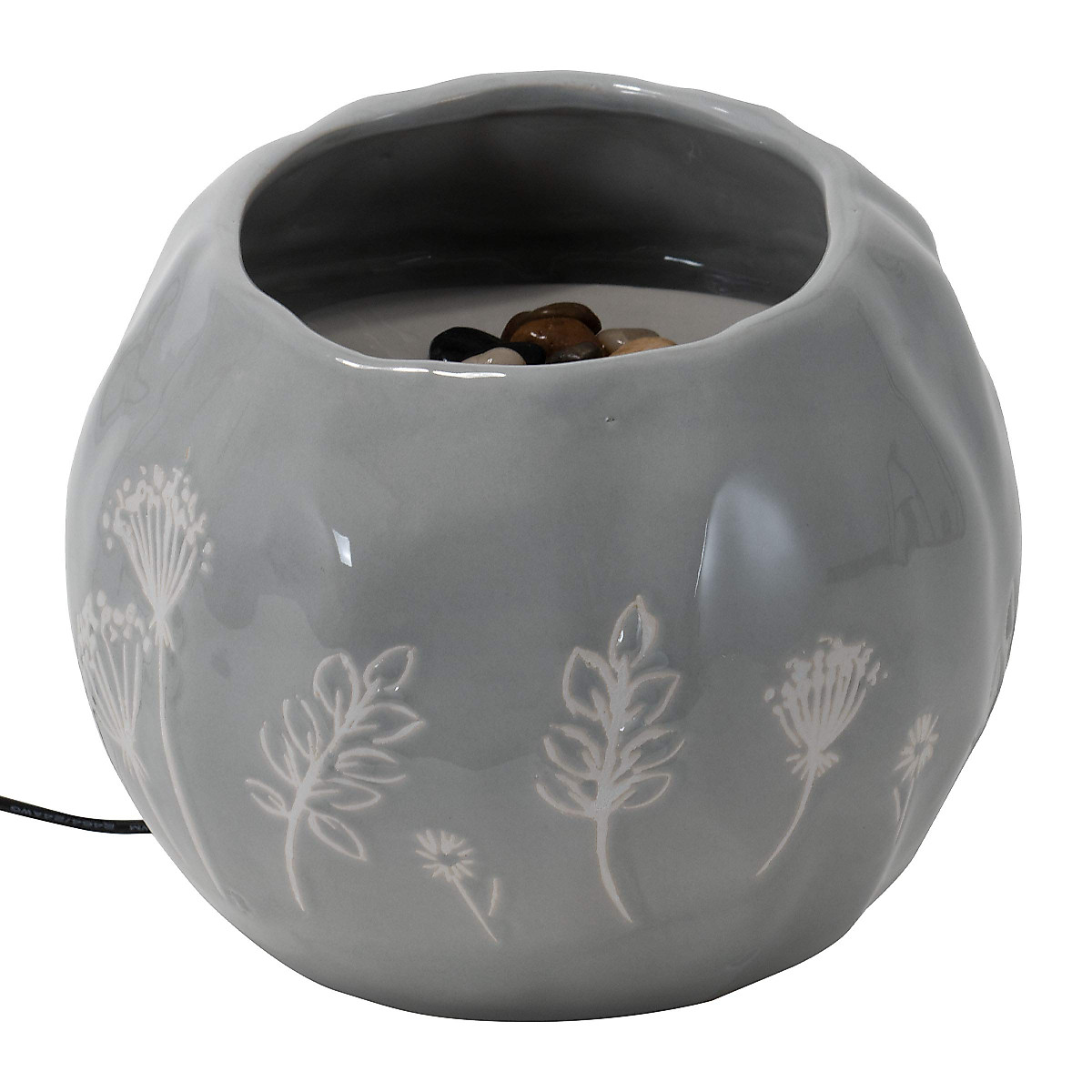 Foreside Home and Garden Multicolor Wildflower Ceramic Indoor Water Fountain with Pump