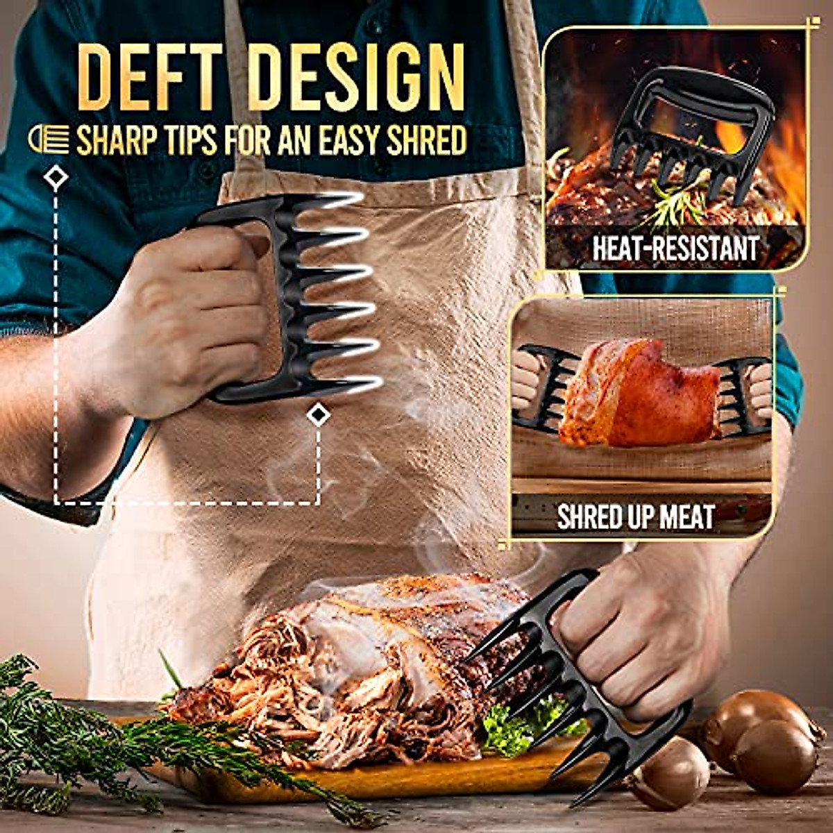 Meat Claws Cooking Gifts for Men - Shredder Claws Smoker Grill Accessories, Kitchen Cooker Women Men Gifts Smoke Set, Smoking Food Turkey Chicken Pork Barbecue Shredder Paw