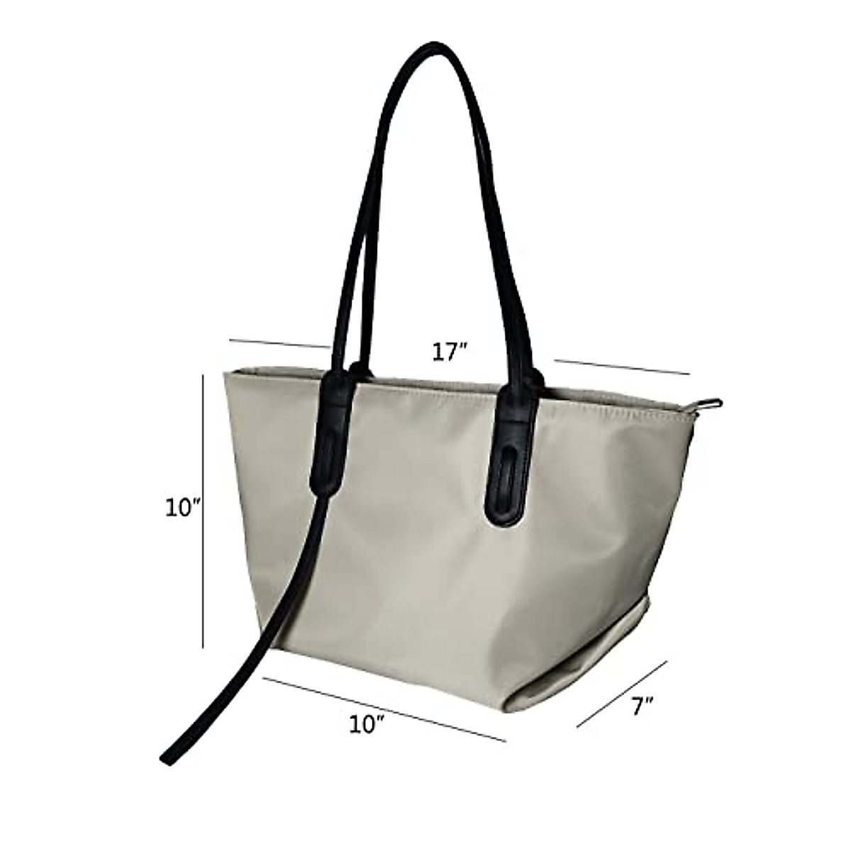 Tote Bag for Women Casual Commuter Handbag Nylon Single Shoulder Bag,Khaki