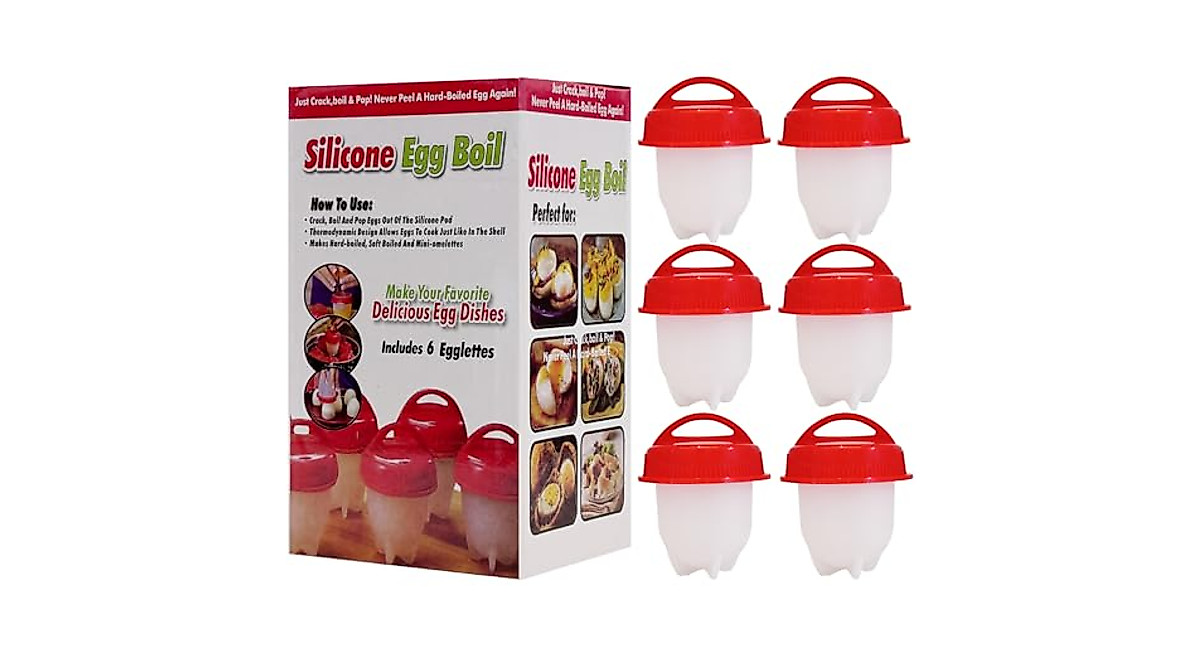 Easy Hard Boiled Egg Maker Set - 6 Silicone Cups