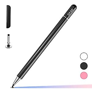 Pen for Tablet, Capacitive Disc Tip Stylus Pencil & Magnetic Cap Compatible with All Touch Screens, Pens for Apple iPad pro/5/6/7/8th/iPhone, Samsung Galaxy Tab A7/S7, Chromebook, Touch Pad (Black)