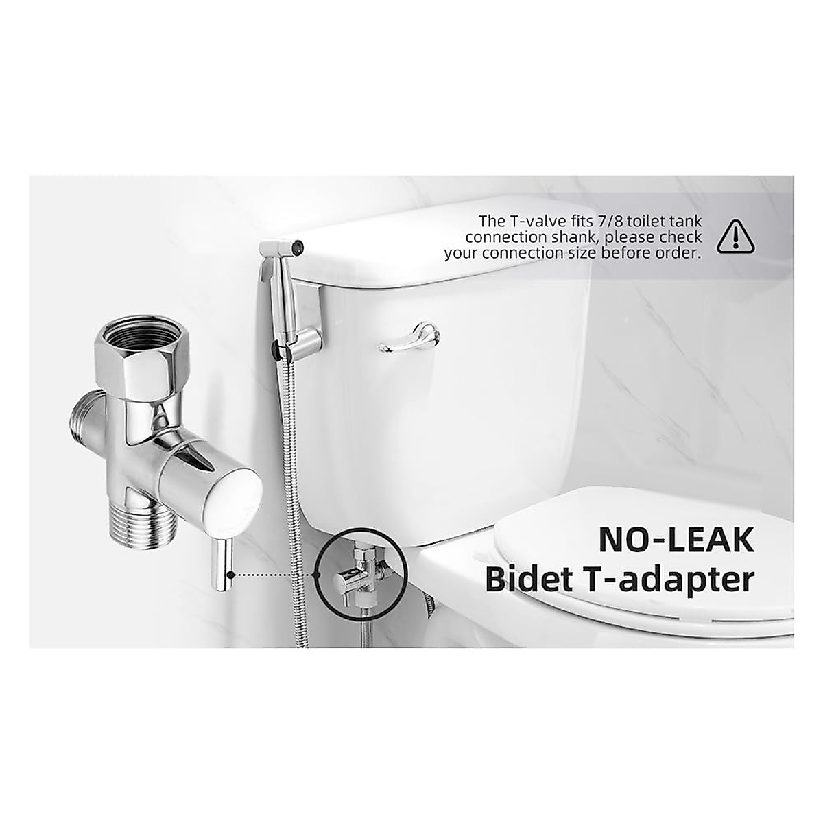 Hlsicnalm Brass T Adapter Brass T Adapter with Shut-Off Valve 3-Way Tee Connector 7/8In X 7/8In X G1/2 for Toilet Bidet Sprayer