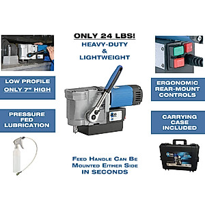 C.S. Unitec MAB 155 Portable Magnetic Drill Press | 1050W 1-Speed Benchtop Power Drill Machine w/up to 1-1/2" Diameter