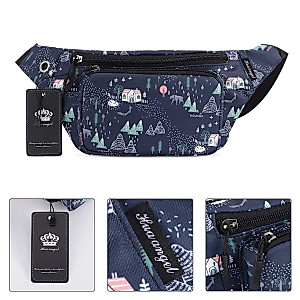 HUA ANGEL Fanny Pack for Women & Men - Crossbody Waist Bag Lightweight Belt Bum Bag for Sports, Travel, Hiking, Everyday Use