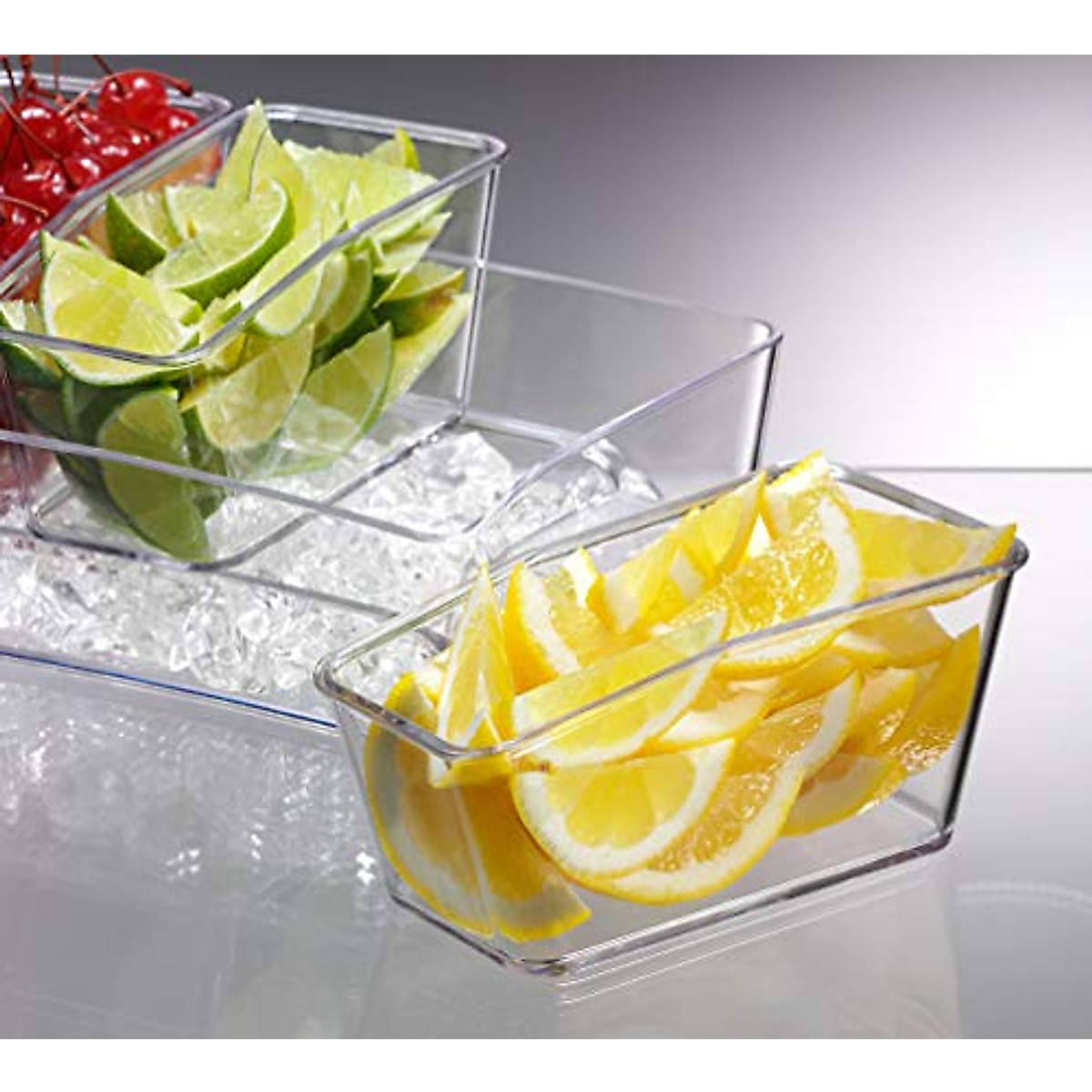 Prodyne Acrylic SB-6 Condiment Bar On Ice, Clear