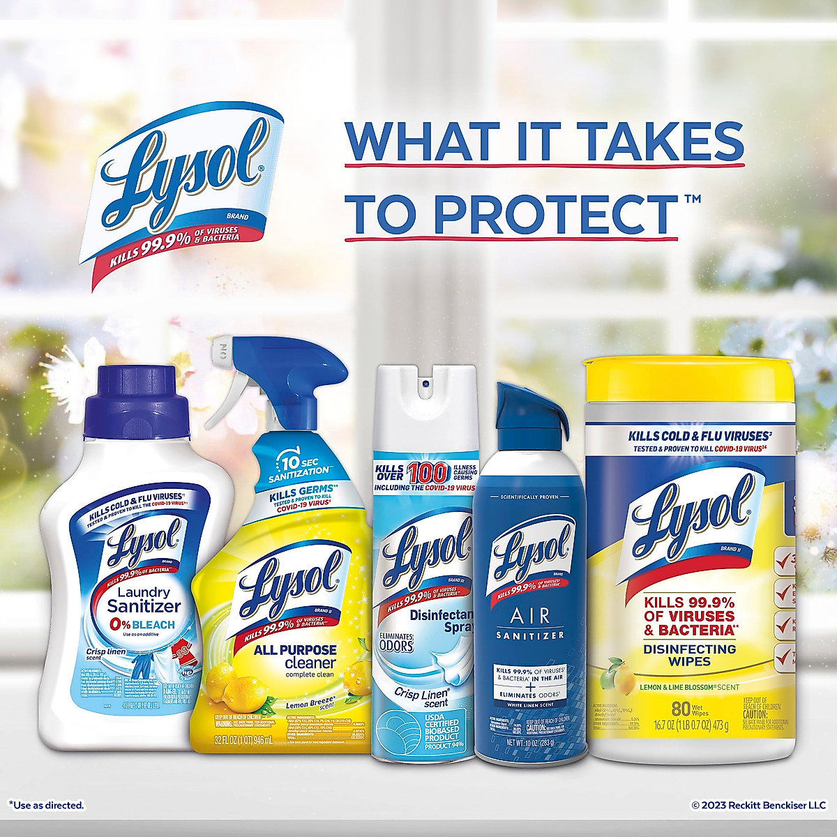 Lysol Disinfectant Spray + Fabric Disinfectant, Sanitizing and Antibacterial Spray, For Disinfecting and Deodorizing, Crisp Linen + Sundrenched Linen, 2 count (19 oz each) + 1 count (15 oz)